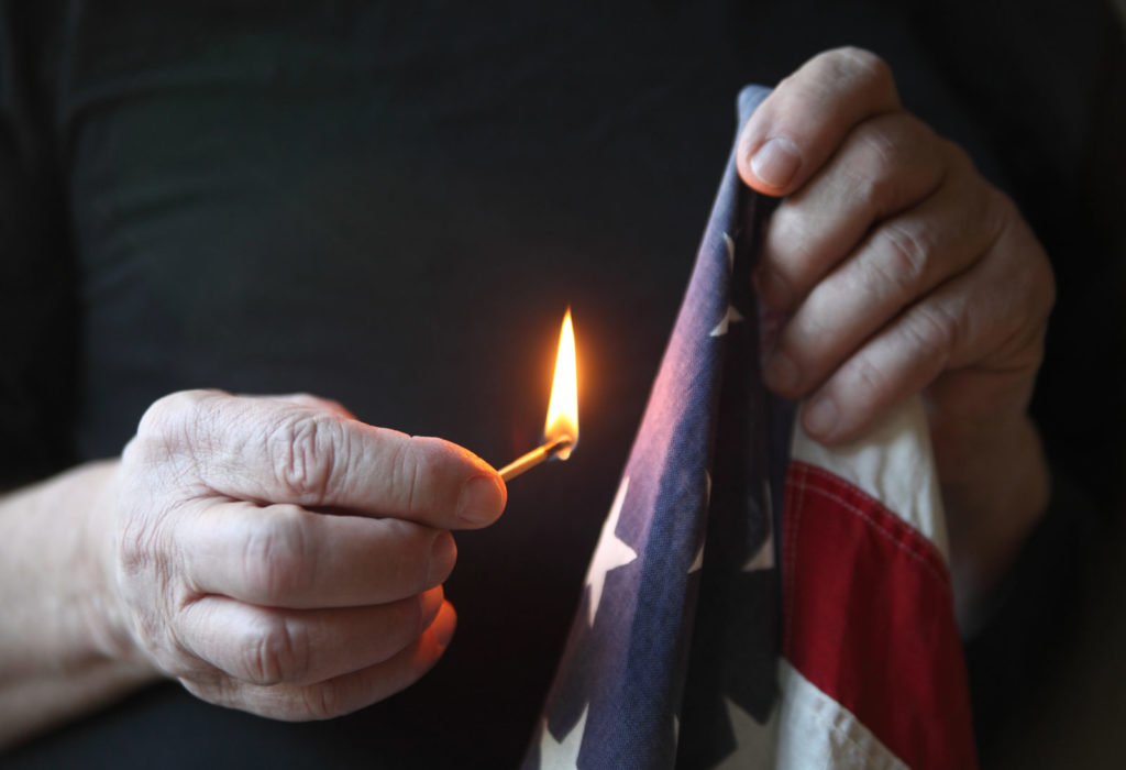 (Video) Flag Burner Accidentally Sets Self--And Others--On Fire During ...